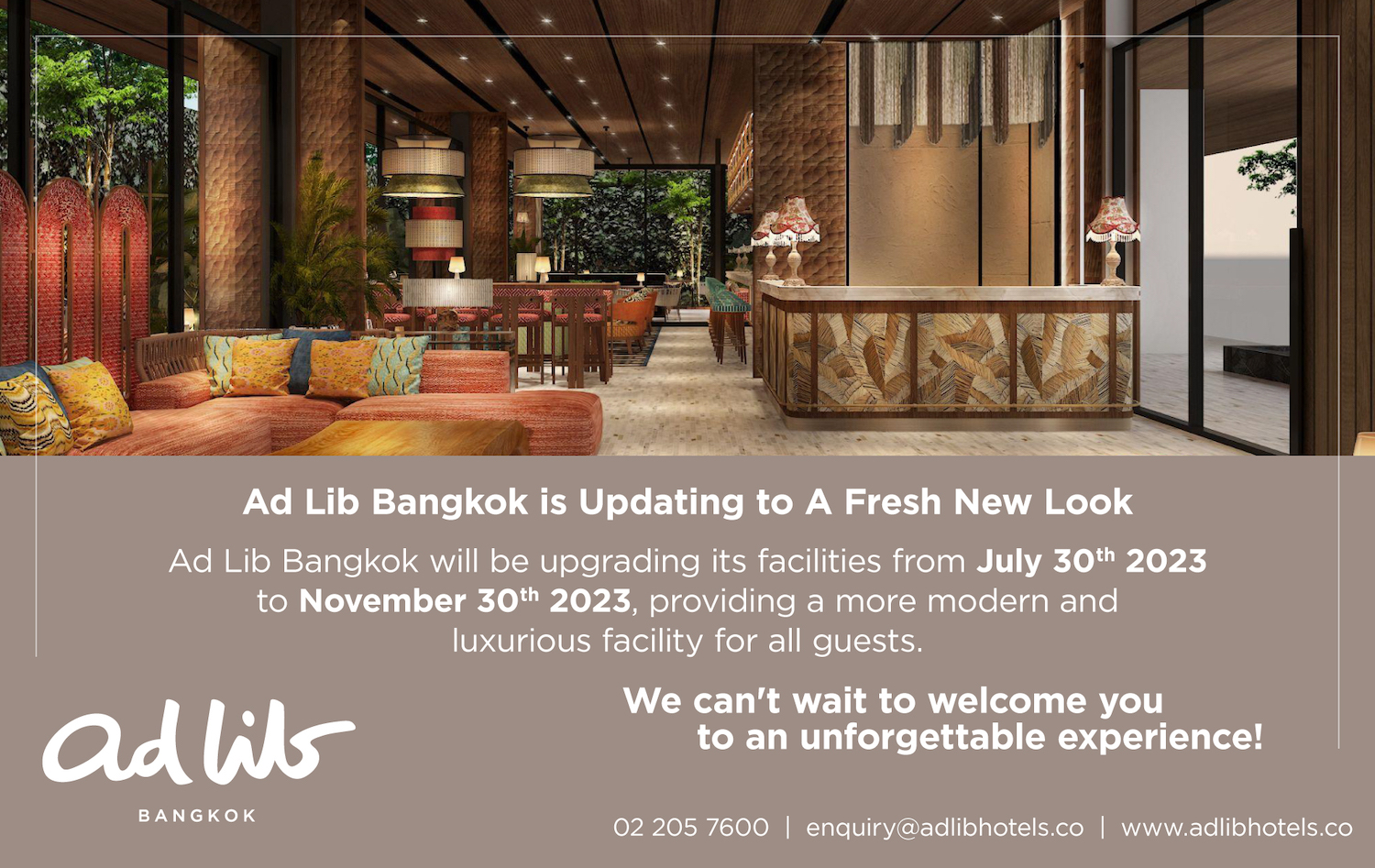 Ad Lib Bangkok Hotel, Official Hotel Website
